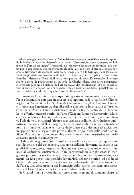 (PDF) André Chastel e 'Il sacco di Roma' come racconto