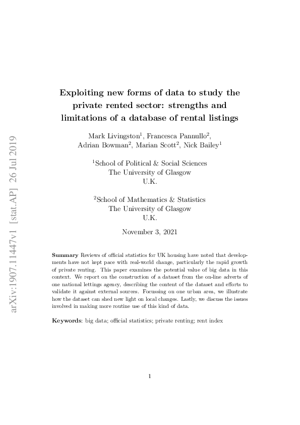 (PDF) Exploiting new forms of data to study the private rented sector ...