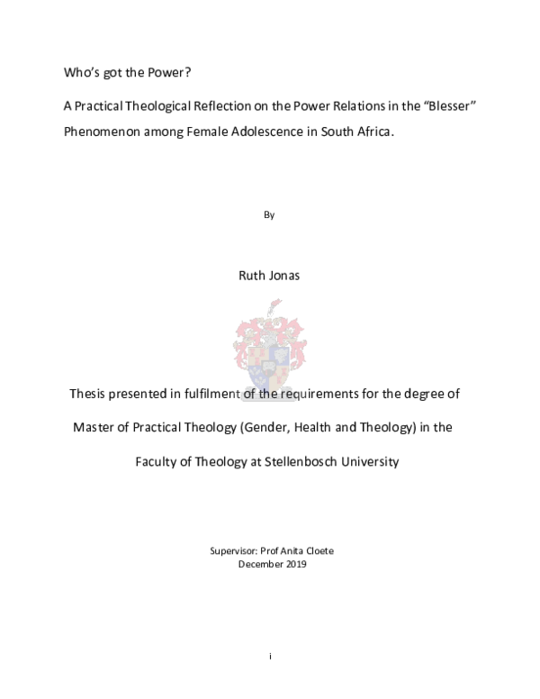 (PDF) Who's got the power? : a practical theological reflection on the ...