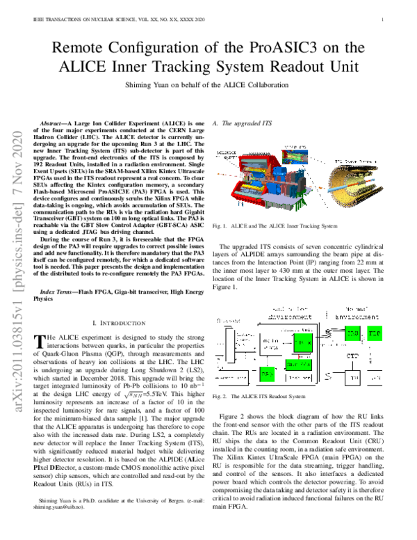 (PDF) Remote Configuration of the ProASIC3 on the ALICE Inner Tracking ...