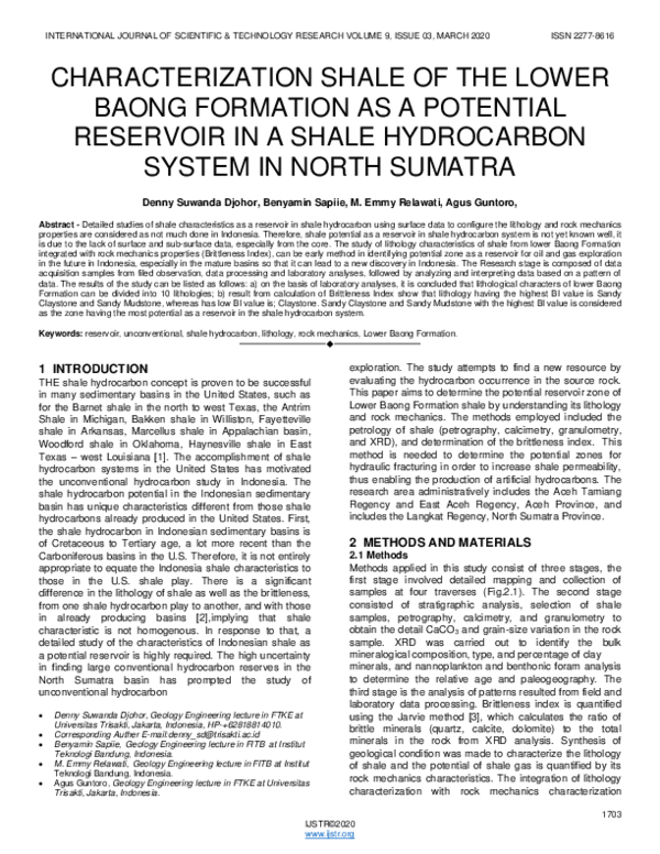 (PDF) Characterization Shale of the Lower Baong Formation as a ...