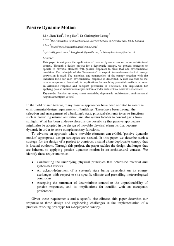 (PDF) Passive dynamic motion