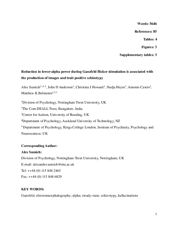 (PDF) Reduction in lower-alpha power during Ganzfeld flicker ...