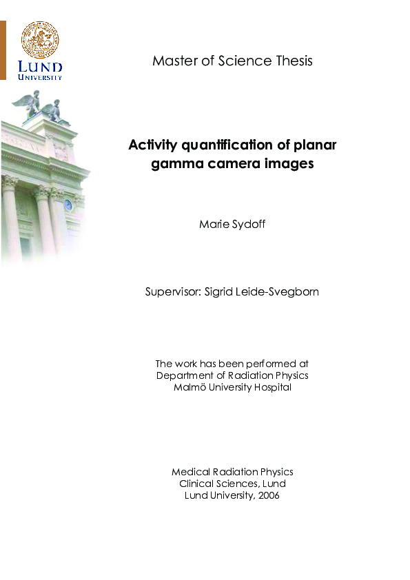 (PDF) Activity quantification of planar gamma camera images
