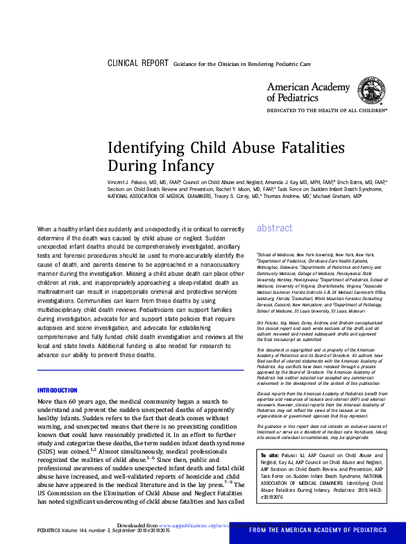 (PDF) Identifying Child Abuse Fatalities During Infancy