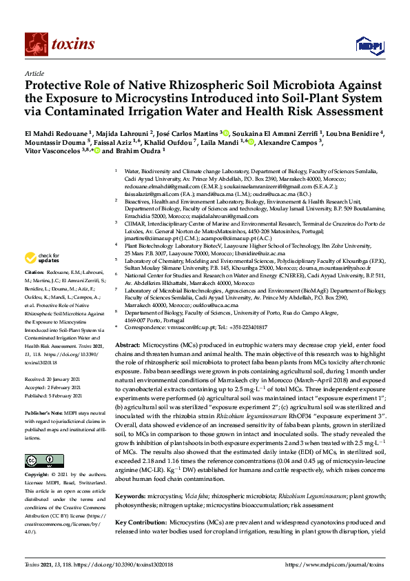 (PDF) Protective Role of Native Rhizospheric Soil Microbiota Against the Exposure to ...
