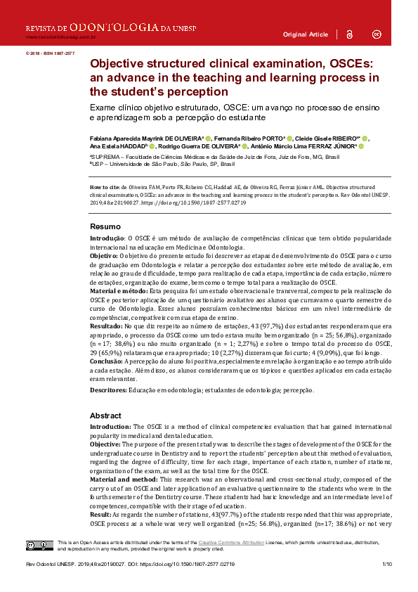 (PDF) Objective structured clinical examination, OSCEs: an advance in ...