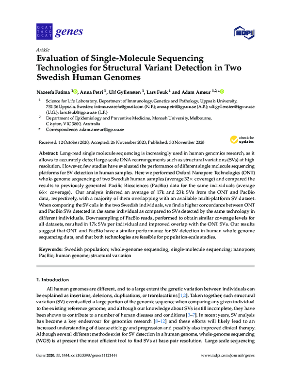 Pdf Evaluation Of Single Molecule Sequencing Technologies For Structural Variant Detection In