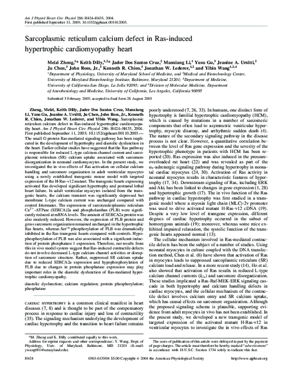 (PDF) Ras Activation Impairs Calcium Handling in Heart