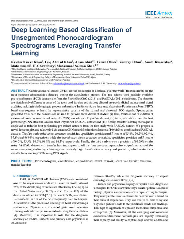 (PDF) Deep learning based classification of unsegmented phonocardiogram spectrograms leveraging ...