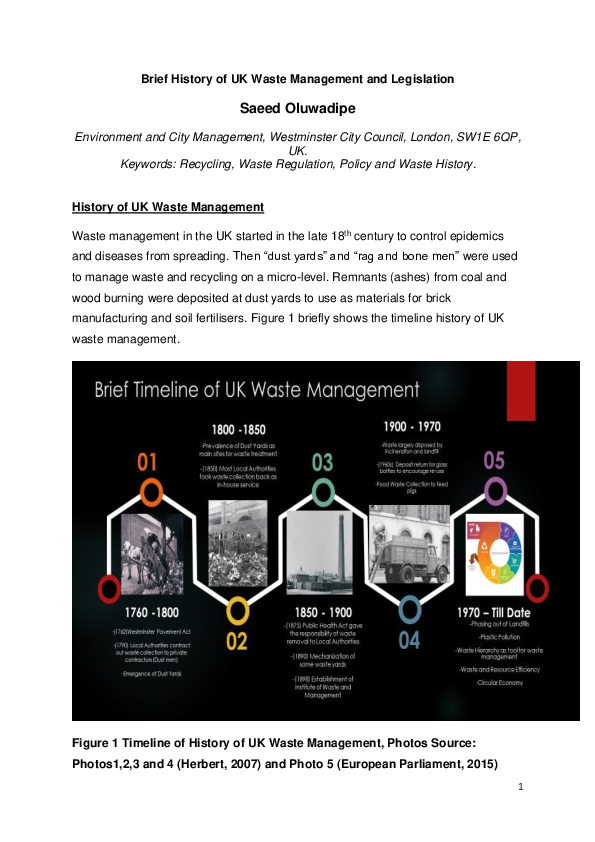 (PDF) Brief History of UK Waste Management and Legislation