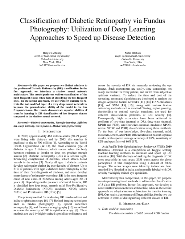 (PDF) Classification of Diabetic Retinopathy via Fundus Photography ...
