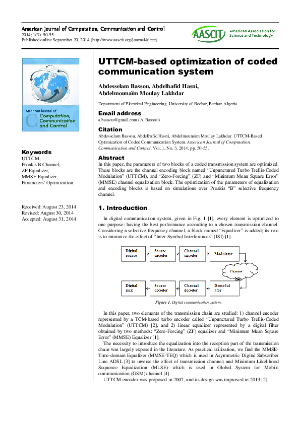(PDF) UTTCM-based optimization of coded communication system