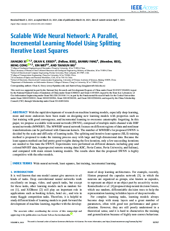(PDF) Scalable Wide Neural Network: A Parallel, Incremental Learning Model Using Splitting ...