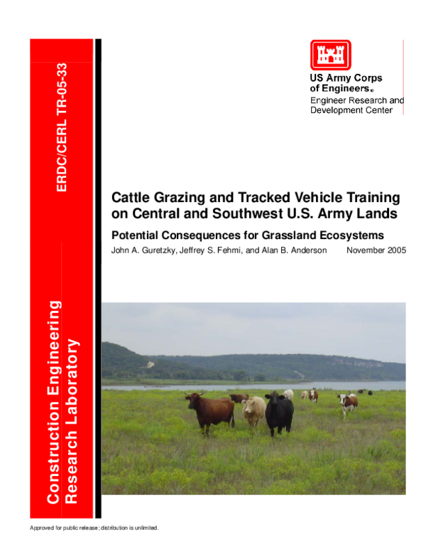 (PDF) Cattle Grazing and Tracked Vehicle Training on Central and ...