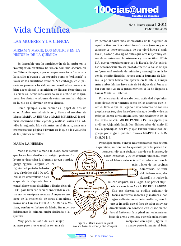 (PDF) Las mujeres y la Ciencia : Miriam y Marie, dos mujeres en la ...