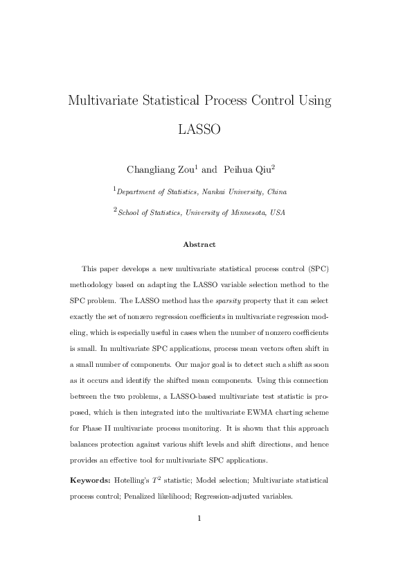 (PDF) Multivariate statistical process control using mixture modelling