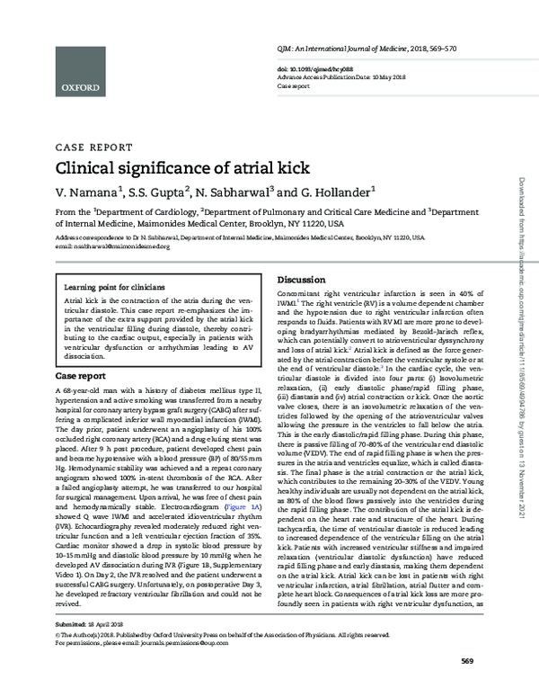 (PDF) Clinical significance of atrial kick