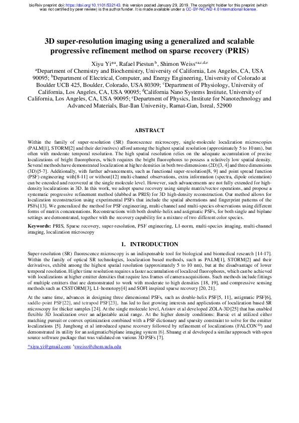 (PDF) 3D super-resolution imaging using a generalized and scalable ...