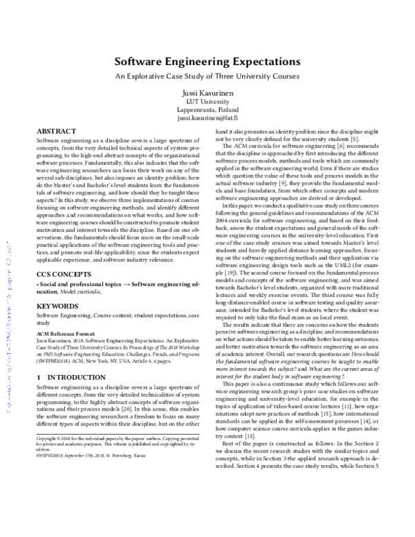 (PDF) Engineering Expectations An Explorative Case Study of Three ...