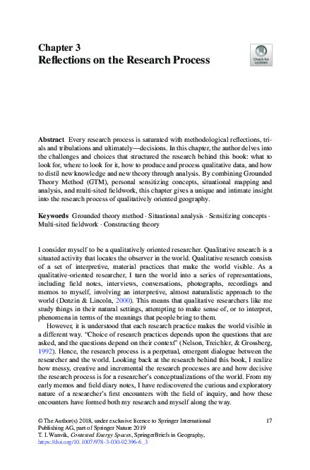 (PDF) Reflections on the Research Process