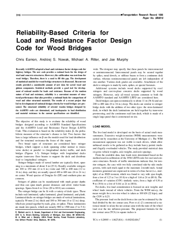 (PDF) Reliability-based criteria for load and resistance factor design ...
