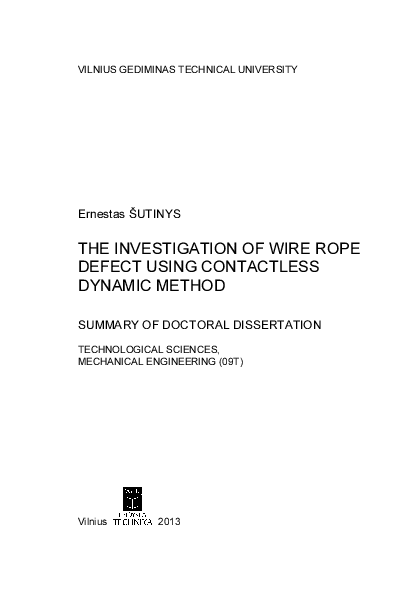 (PDF) The investigation of wire rope defect using contactless dynamic ...