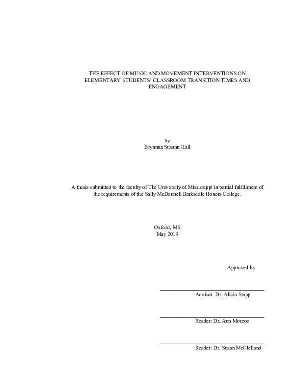(PDF) BRYANNA SUSANN HALL: The Effect of Music and Movement ...
