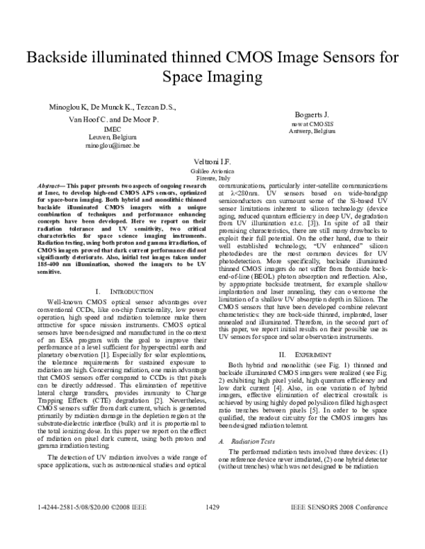 (PDF) Backside illuminated thinned cmos image sensors for space imaging | C. Van Hoof - Academia.edu