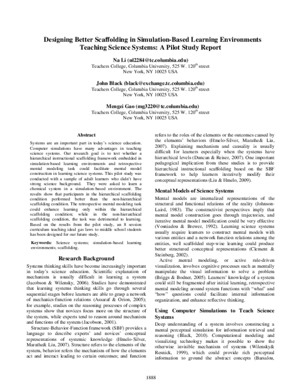 (PDF) Designing Better Scaffolding in Simulation-Based Learning Environments Teaching Science ...