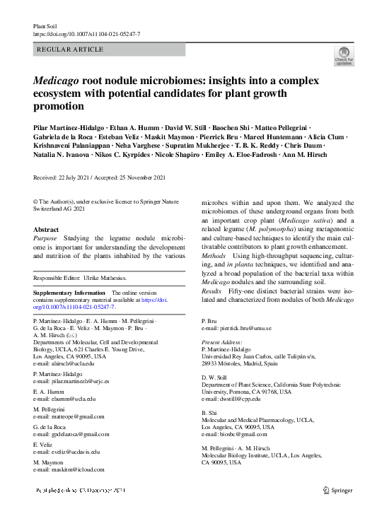 (PDF) Medicago root nodule microbiomes: insights into a complex ...