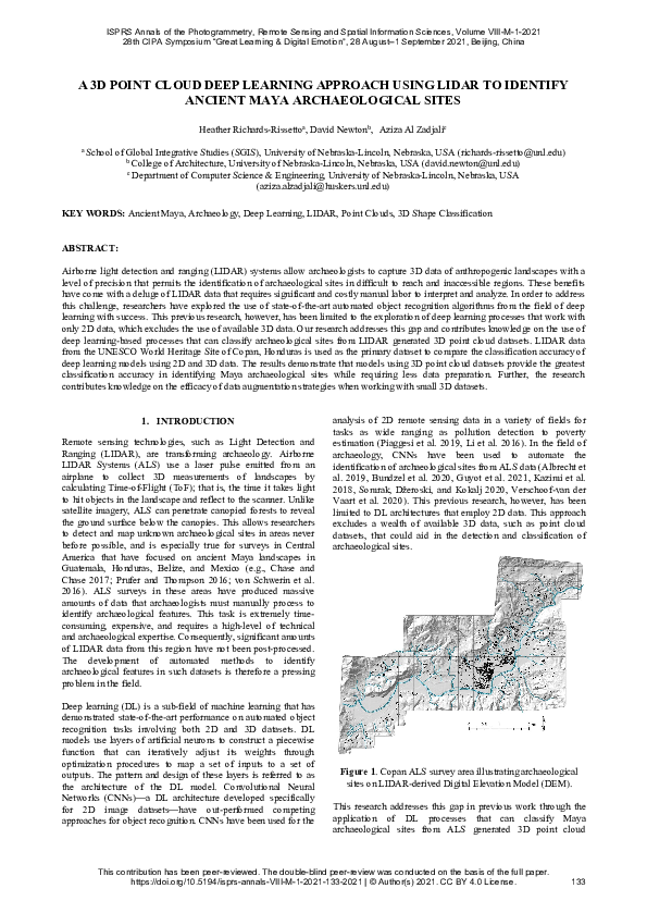 (PDF) A 3D POINT CLOUD DEEP LEARNING APPROACH USING LIDAR TO IDENTIFY ANCIENT MAYA ...
