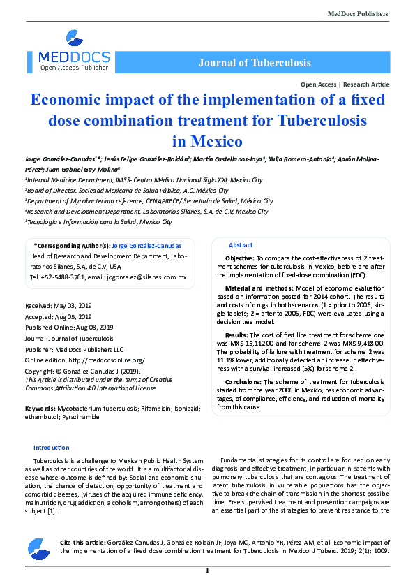 (PDF) Economic impact of the implementation of a fixed dose combination ...