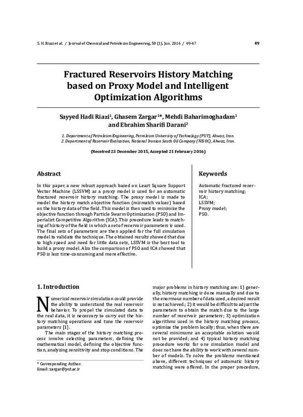 (PDF) Fractured Reservoirs History Matching based on Proxy Model and Intelligent Optimization ...