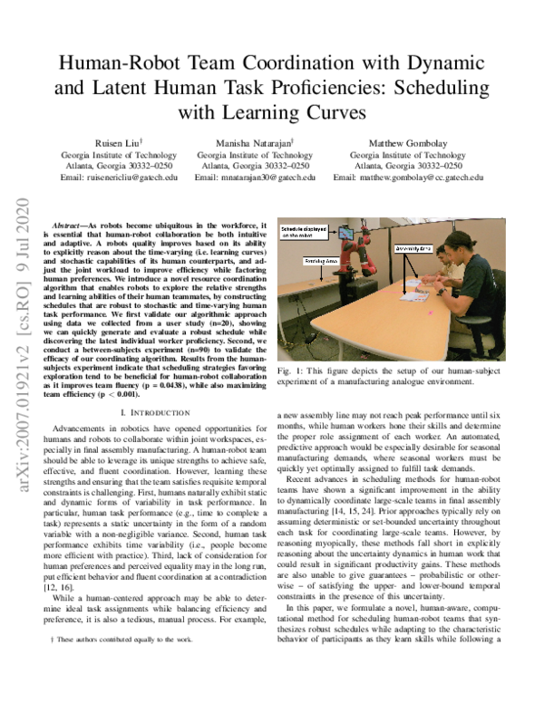 (PDF) Human-Robot Team Coordination with Dynamic and Latent Human Task ...