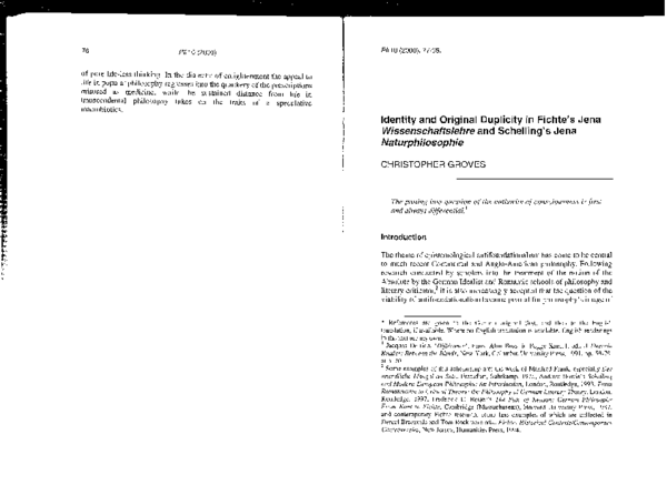 (PDF) Identity and Original Duplicity in Fichte's Jena ...