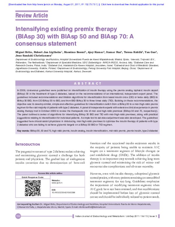 (PDF) Intensifying existing premix therapy (BIAsp 30) with BIAsp 50 and ...