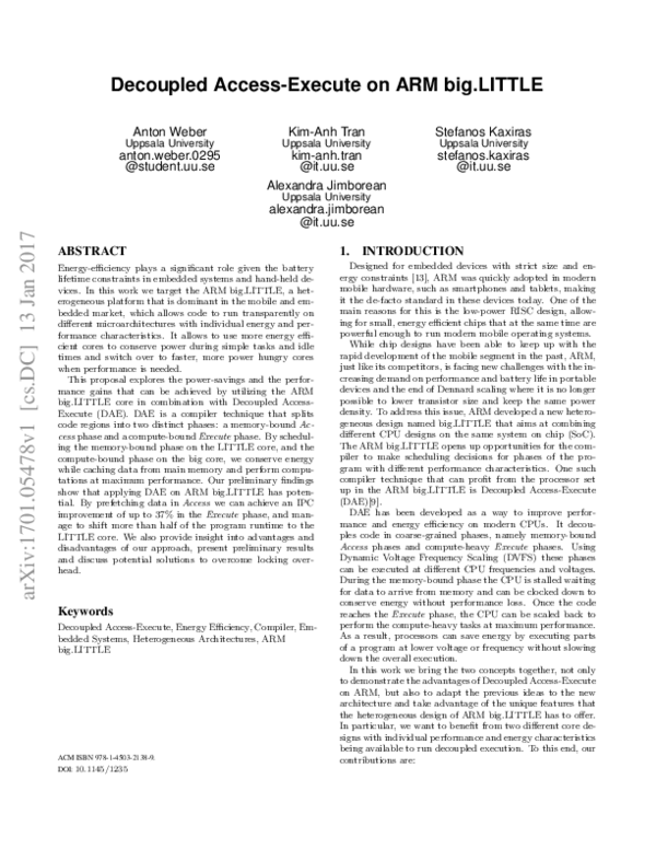 (PDF) Decoupled Access-Execute on ARM big.LITTLE