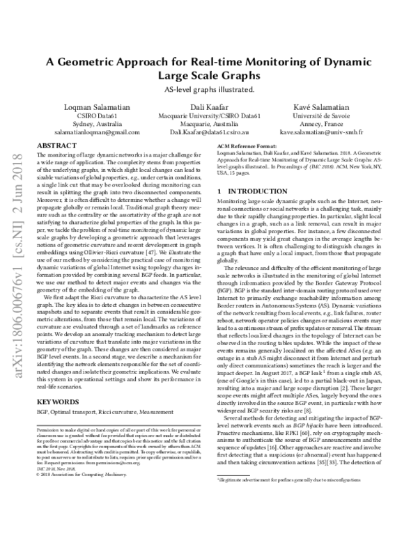 (PDF) A Geometric Approach for Real-time Monitoring of Dynamic Large ...