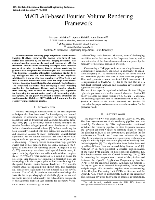 Pdf Matlab Based Fourier Volume Rendering Framework
