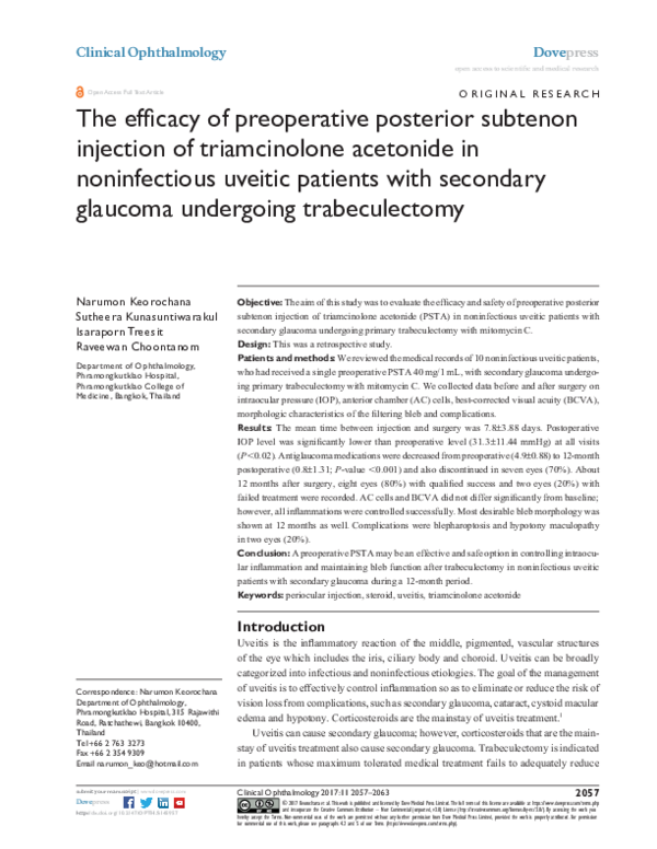 (PDF) The efficacy of preoperative posterior subtenon injection of ...
