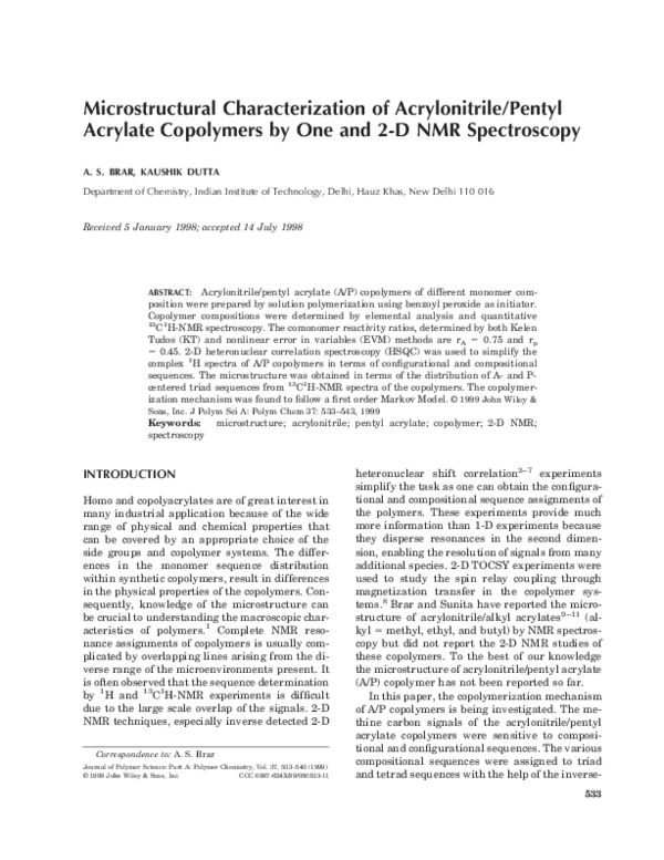 (PDF) Microstructural characterization of acrylonitrile/pentyl acrylate ...