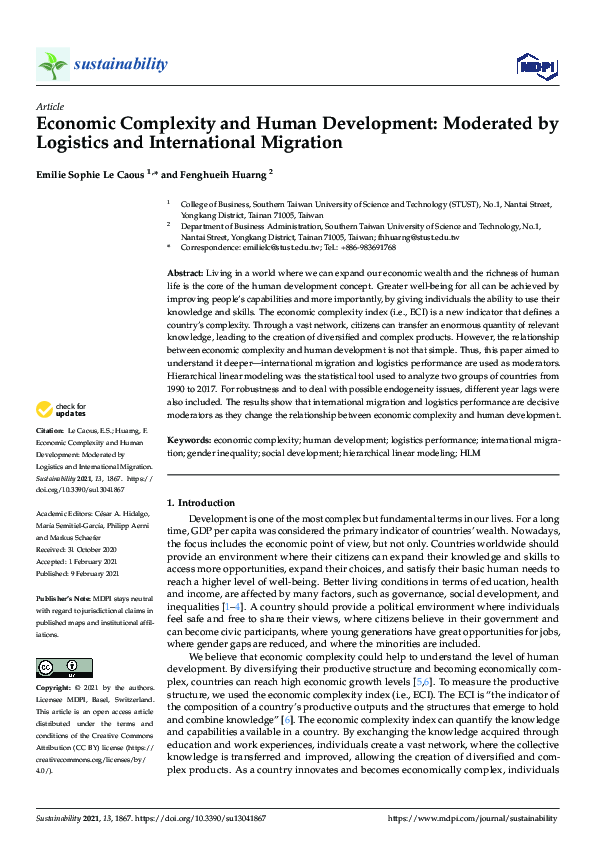 (PDF) Economic Complexity and Human Development: Moderated by Logistics ...
