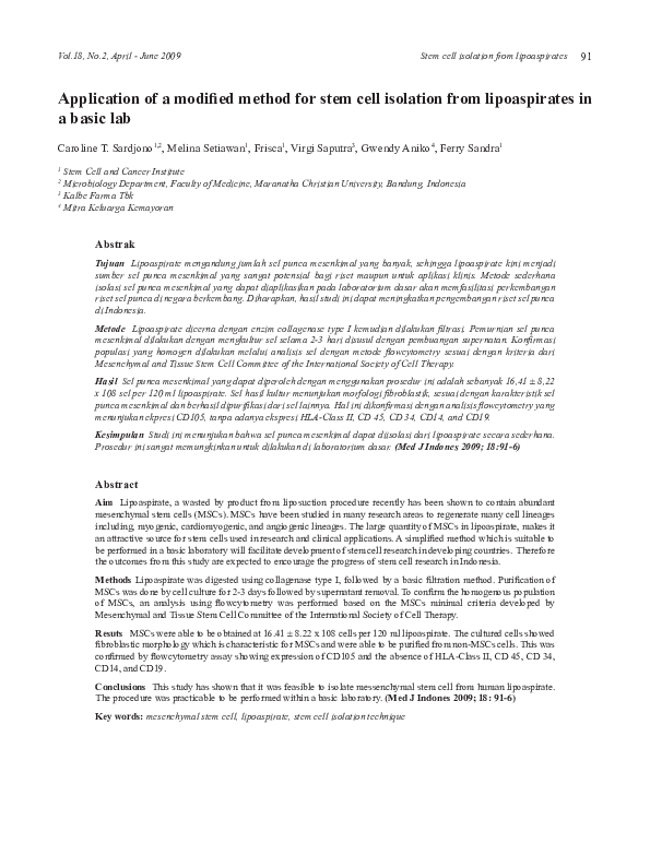(PDF) Application of a modified method for stem cell isolation from ...