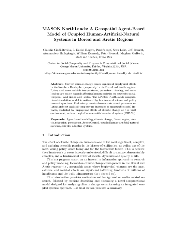 (PDF) MASON NorthLands: A Geospatial Agent-Based Model of Coupled Human ...