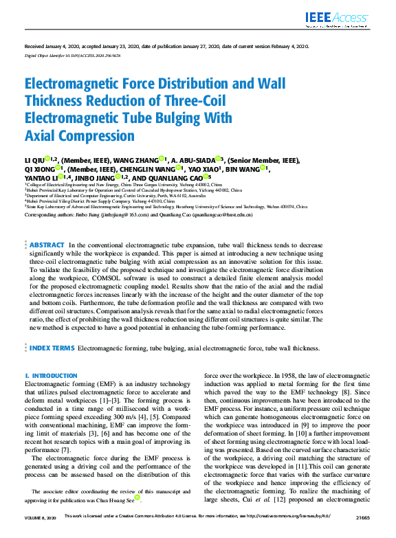 (PDF) Electromagnetic Force Distribution and Wall Thickness Reduction ...