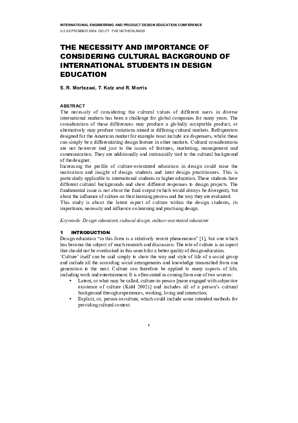 (PDF) The necessity and importance of considering cultural background ...
