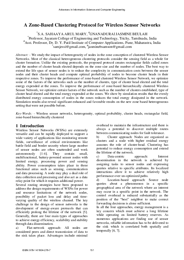 Pdf A Zone Based Clustering Protocol For Wireless Sensor Networks