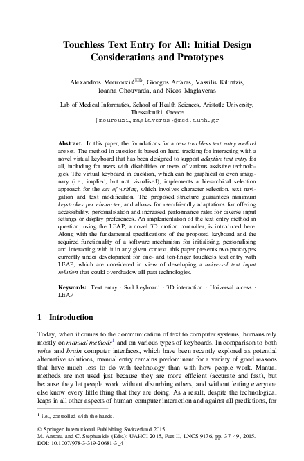 (PDF) Touchless Text Entry for All: Initial Design Considerations and ...