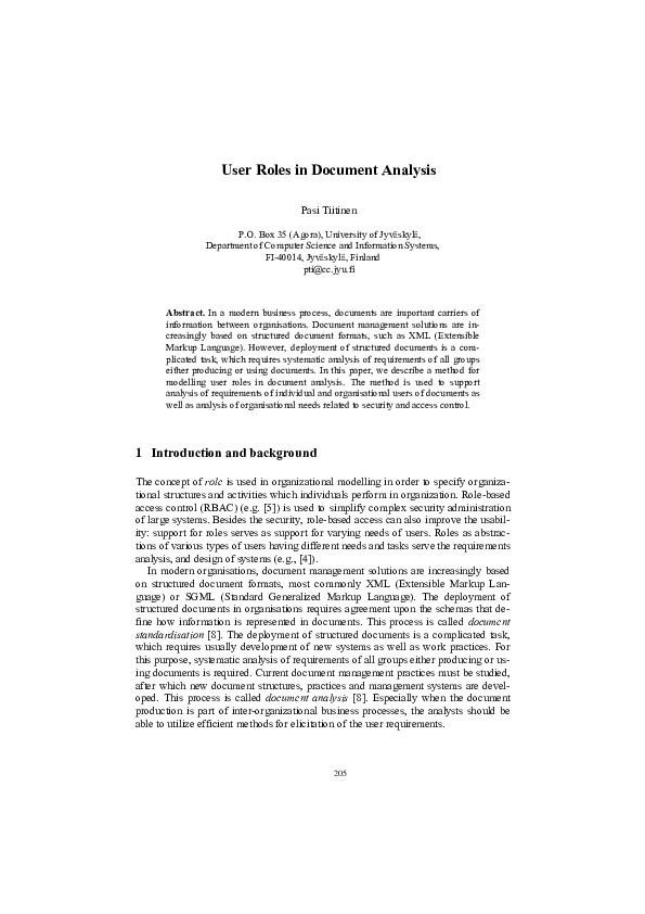 (PDF) User Roles in Document Analysis